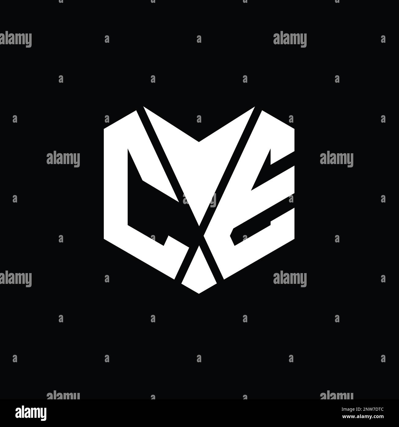 CE Logo monogram abstract hexagon shape vector images design template ...