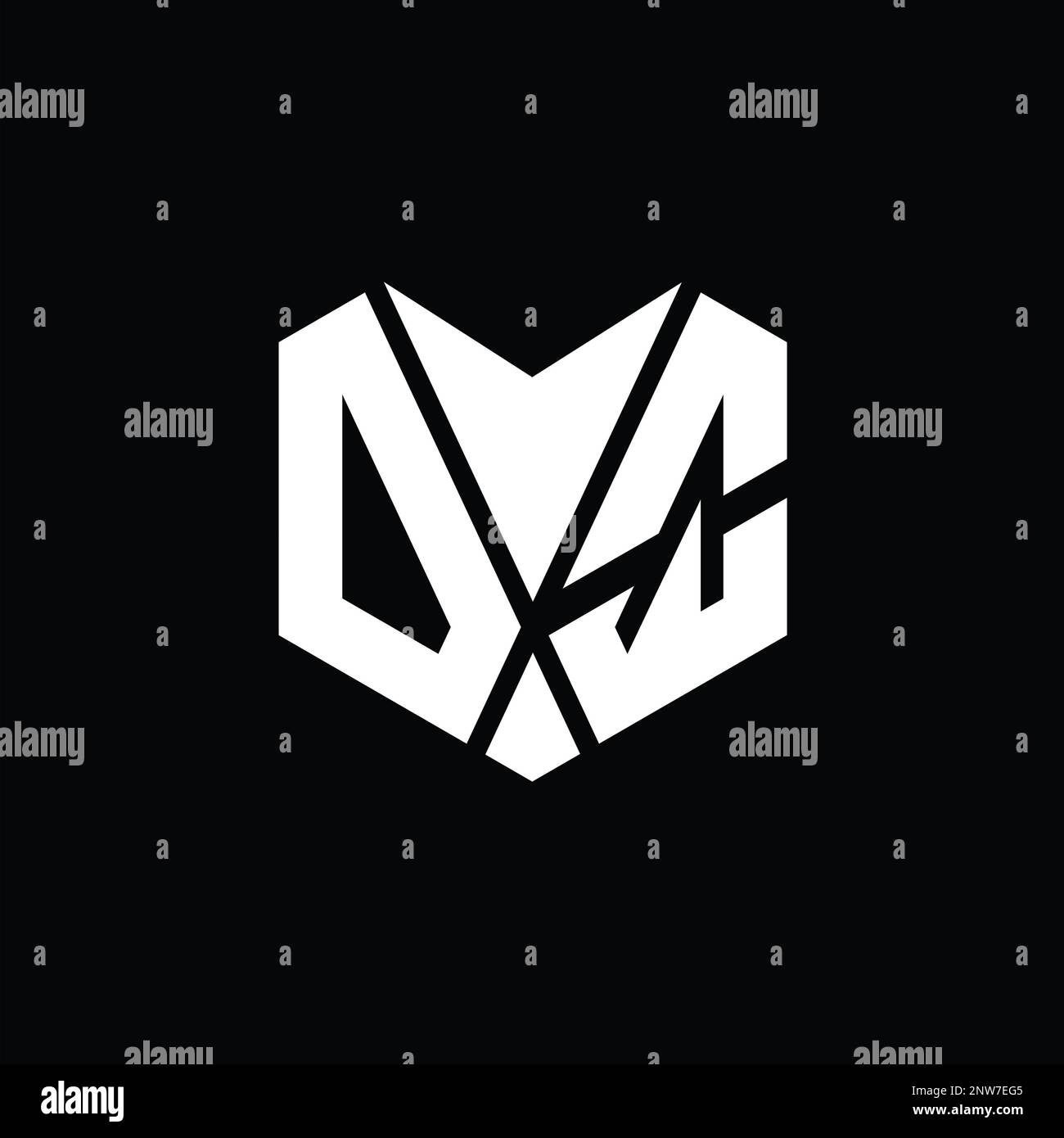 DQ Logo monogram abstract hexagon shape vector images design template ...