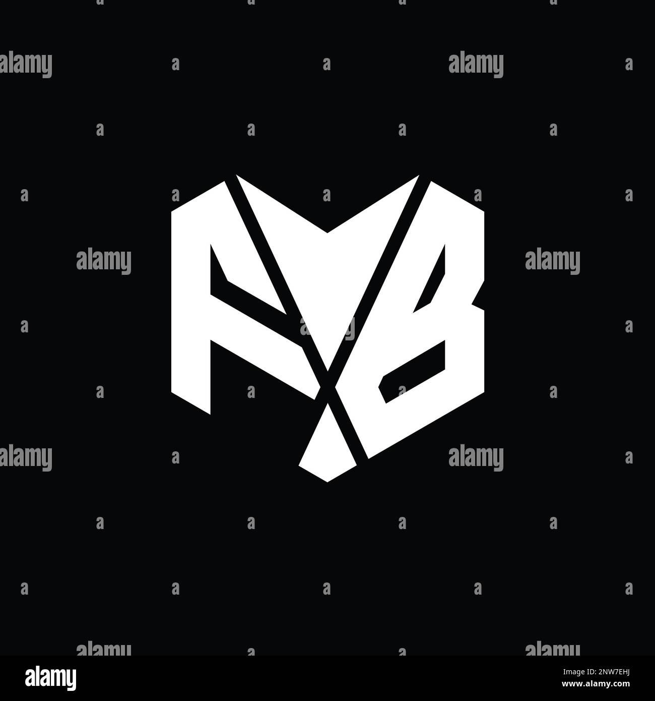 FB Logo monogram abstract hexagon shape vector images design template ...