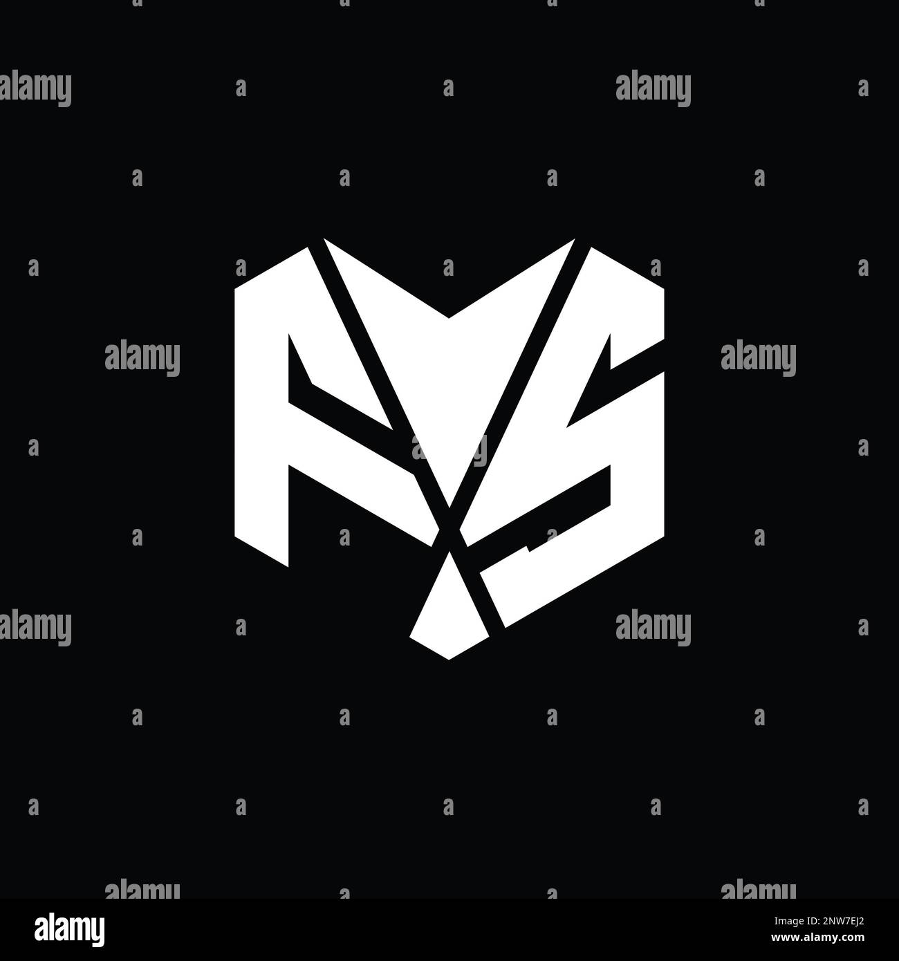 FS Logo monogram abstract hexagon shape vector images design template ...