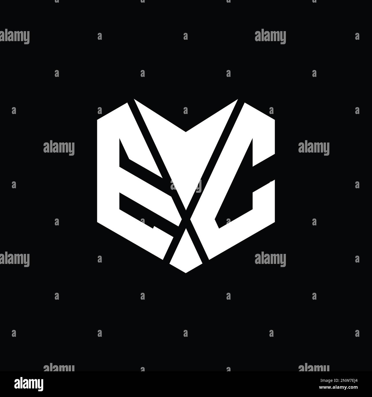 EC Logo monogram abstract hexagon shape vector images design template ...