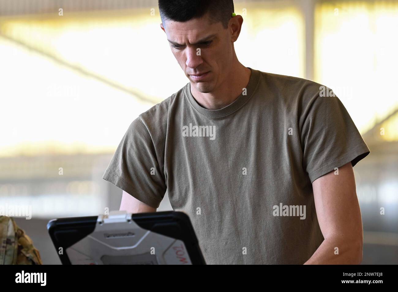 U.S. Air Force Staff Sgt. Benjamin Bull, a weapons load crew chief with ...
