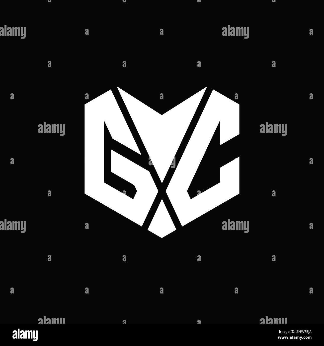 GC Logo monogram abstract hexagon shape vector images design template Stock Photo - Alamy