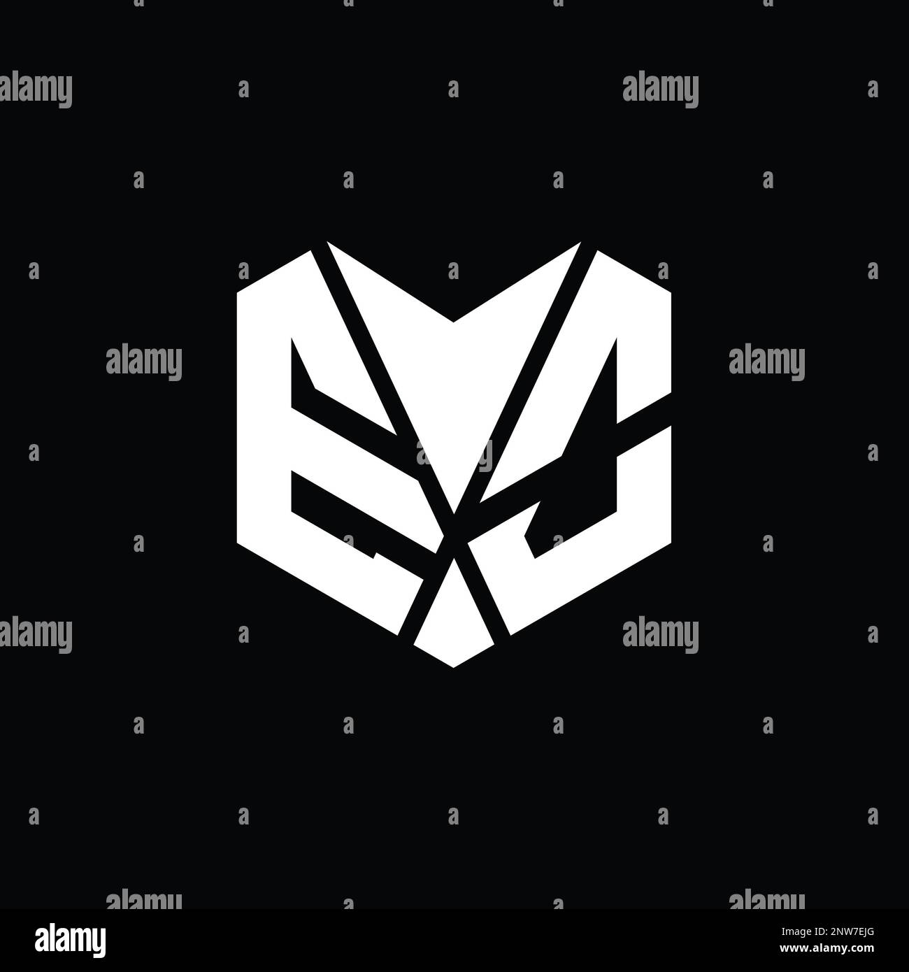 EO Logo monogram abstract hexagon shape vector images design template ...