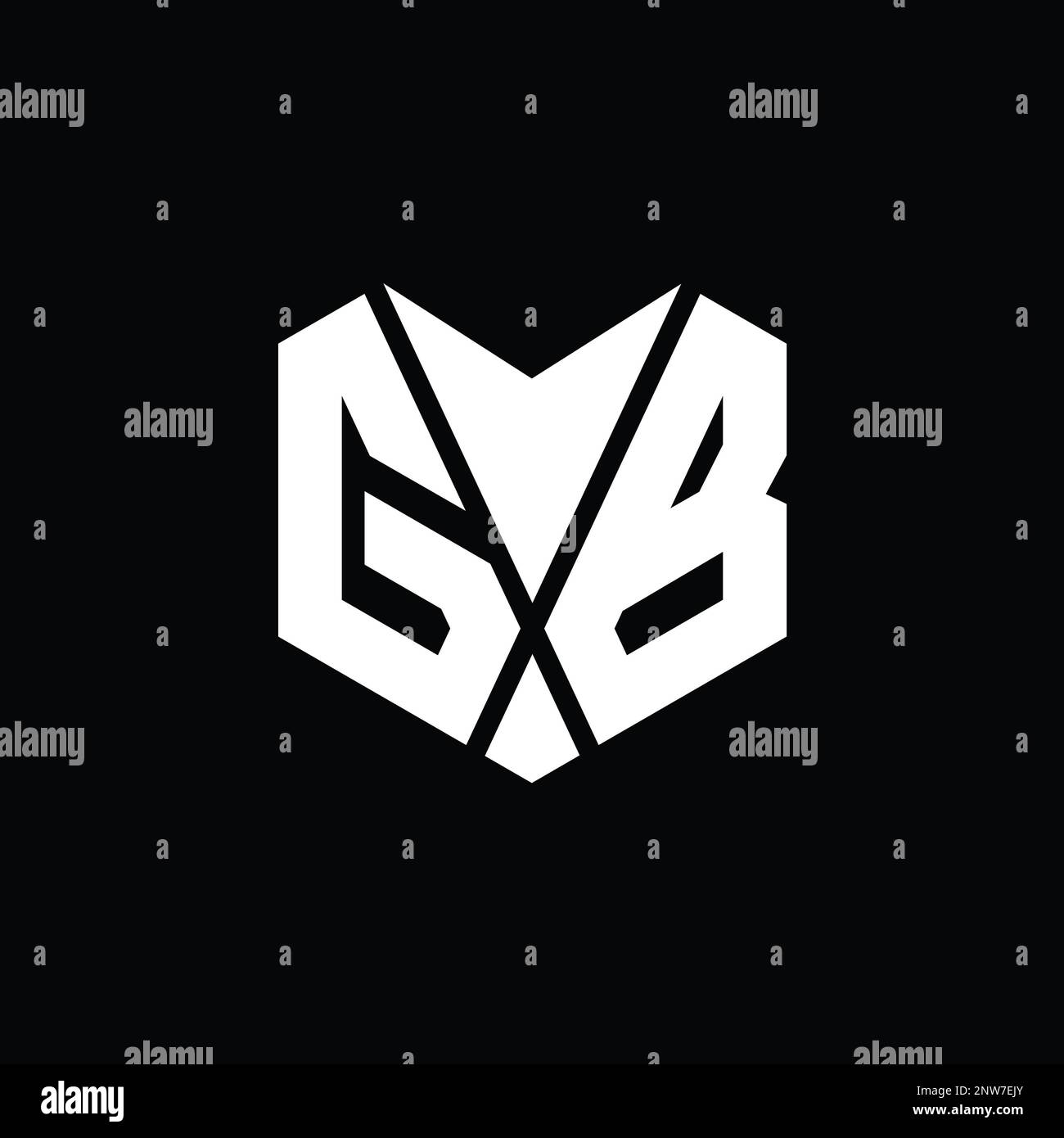 GB Logo monogram abstract hexagon shape vector images design template ...