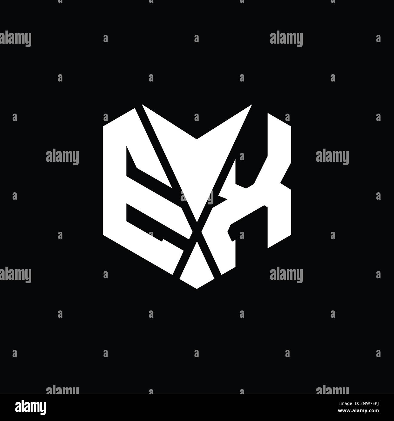 EX Logo monogram abstract hexagon shape vector images design template Stock Photo - Alamy