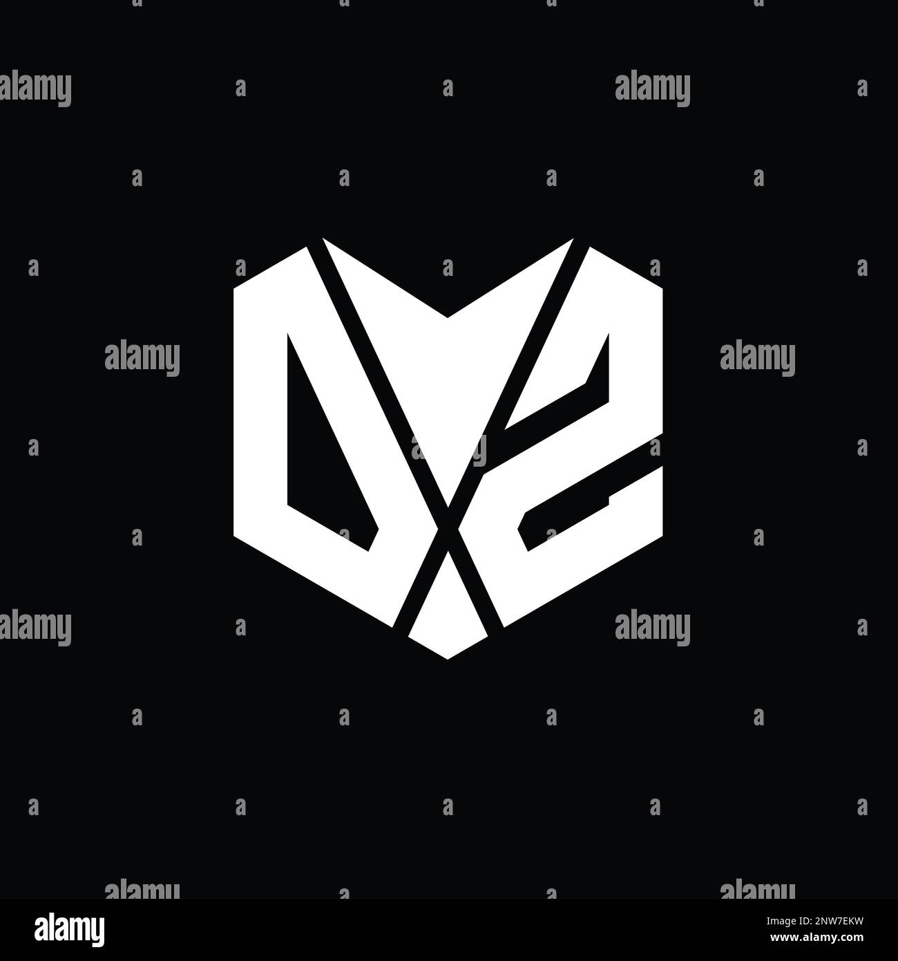 DZ Logo monogram abstract hexagon shape vector images design template ...