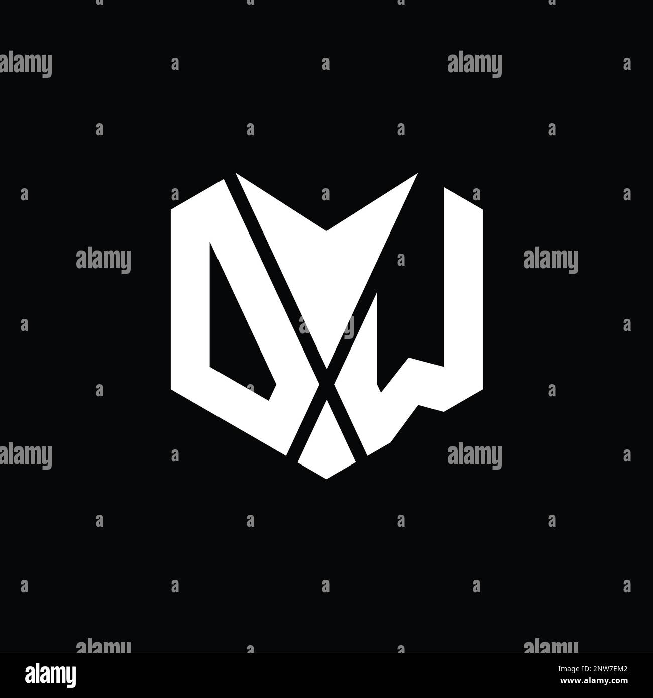 DW Logo monogram abstract hexagon shape vector images design template ...