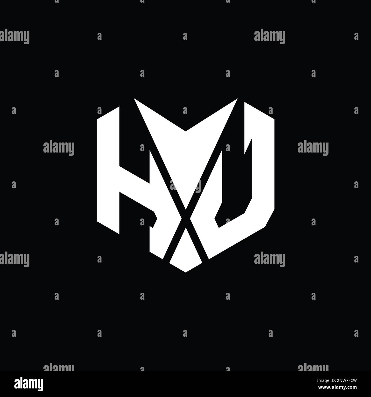 HV Logo monogram abstract hexagon shape vector images design template ...