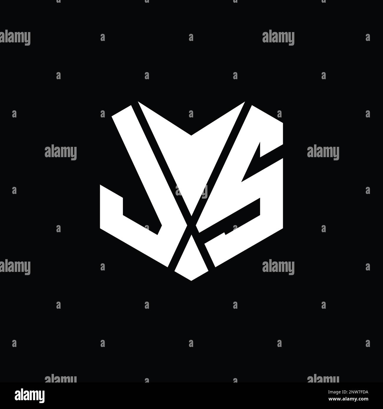 JS Logo monogram abstract hexagon shape vector images design template ...