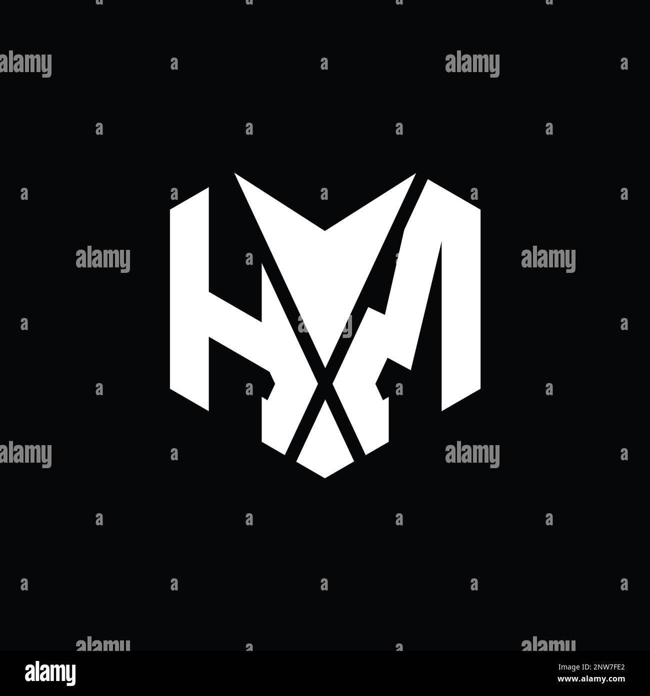 HM Logo monogram abstract hexagon shape vector images design template ...
