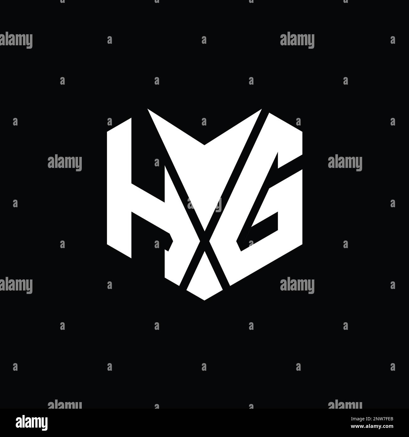 HG Logo monogram abstract hexagon shape vector images design template ...