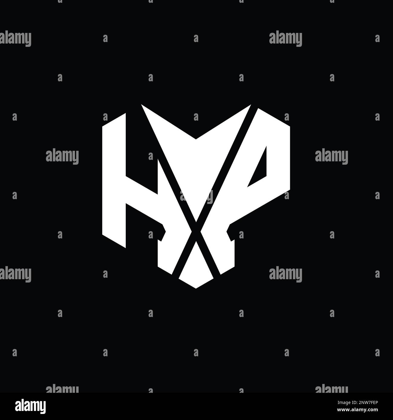 HP Logo monogram abstract hexagon shape vector images design template ...