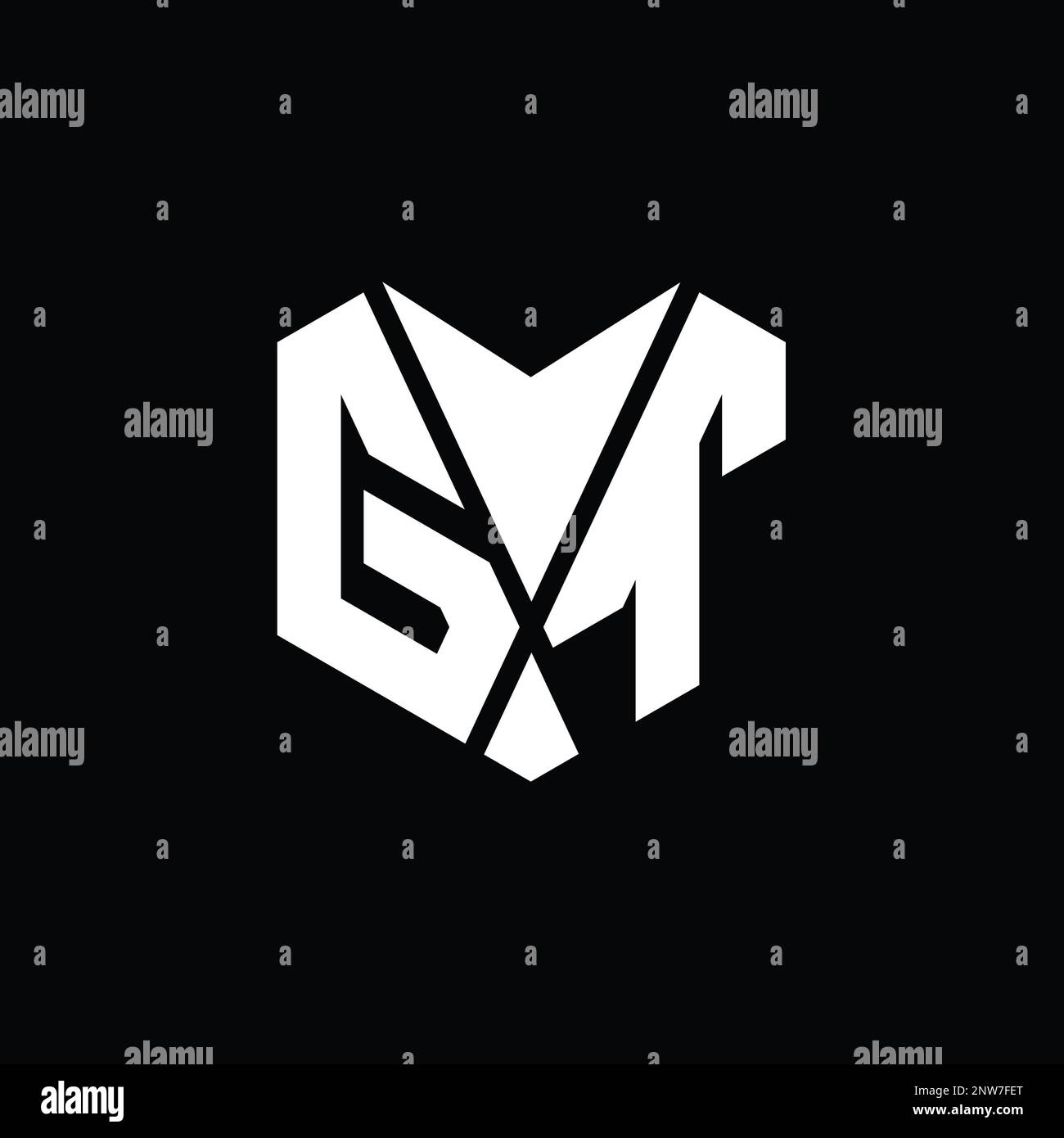 GT Logo monogram abstract hexagon shape vector images design template ...