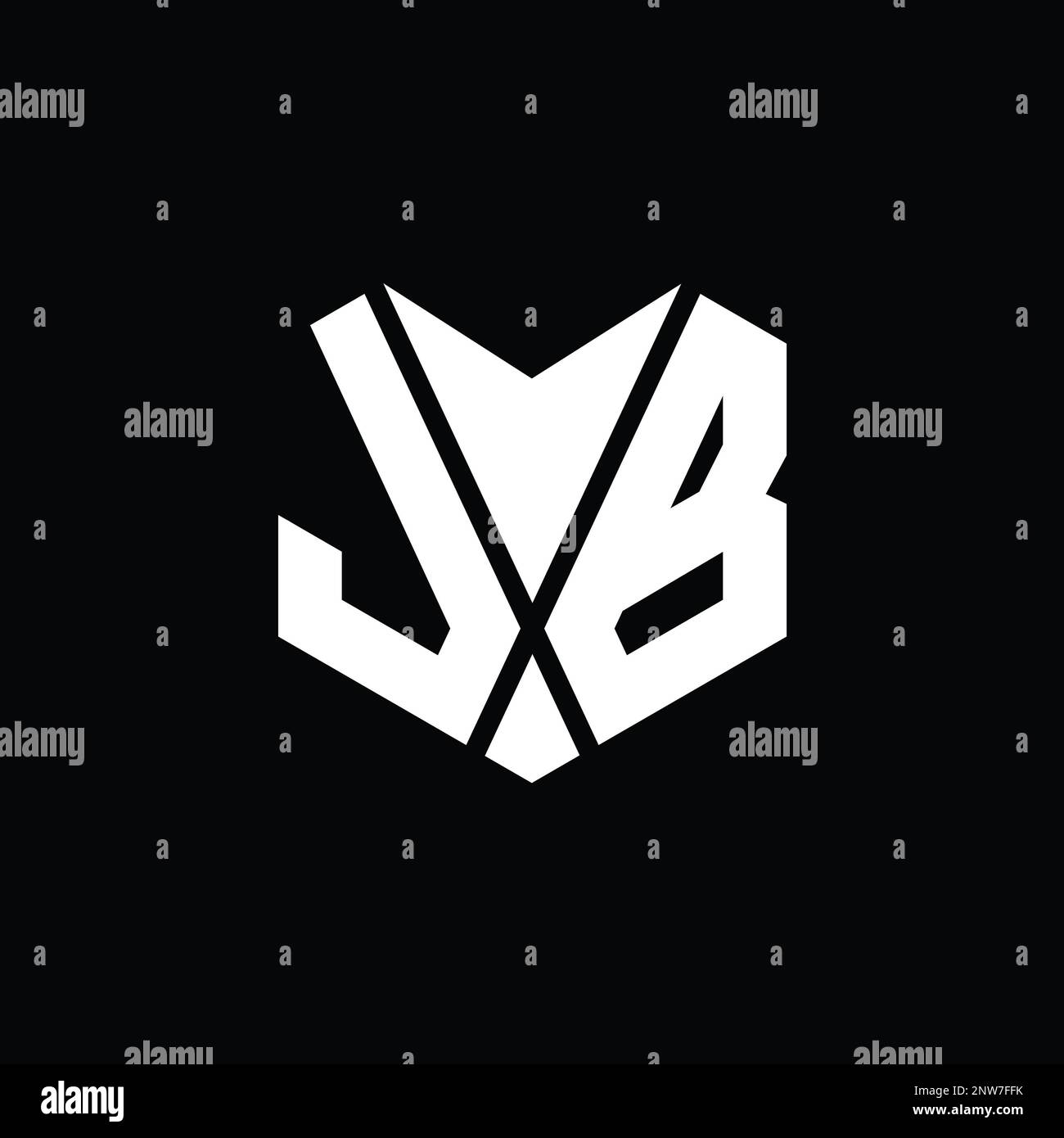 JB Logo monogram abstract hexagon shape vector images design template ...