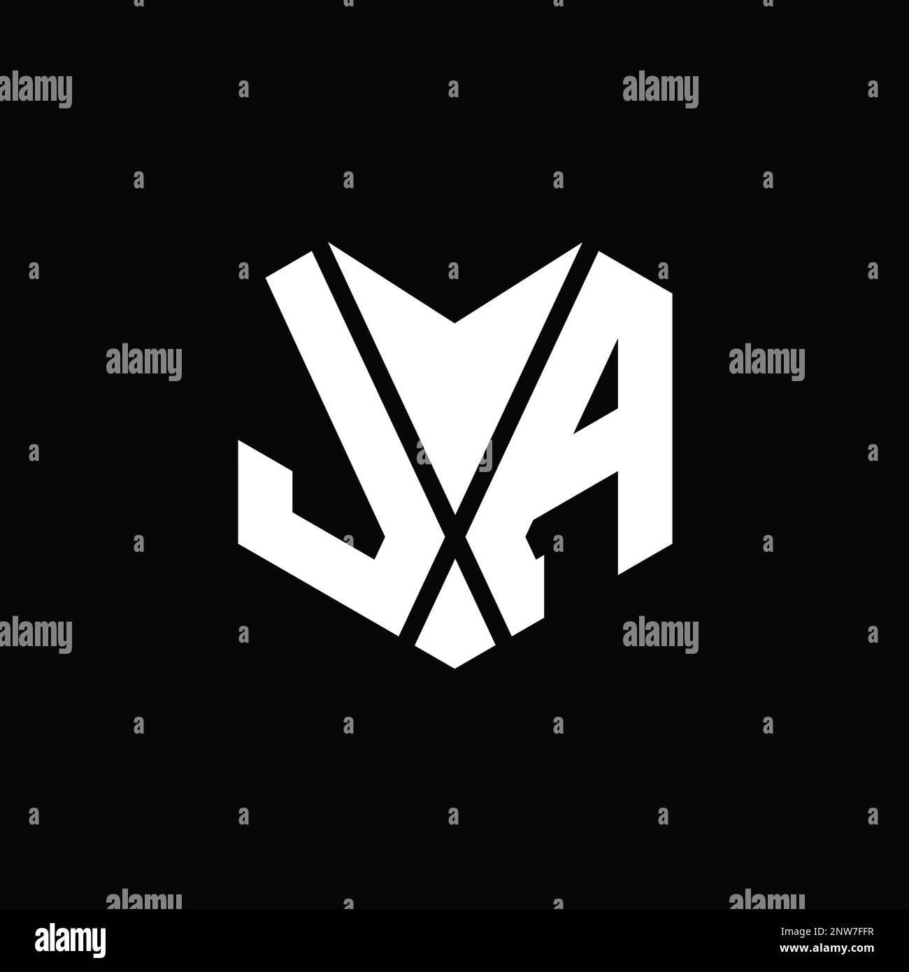 JA Logo monogram abstract hexagon shape vector images design template ...
