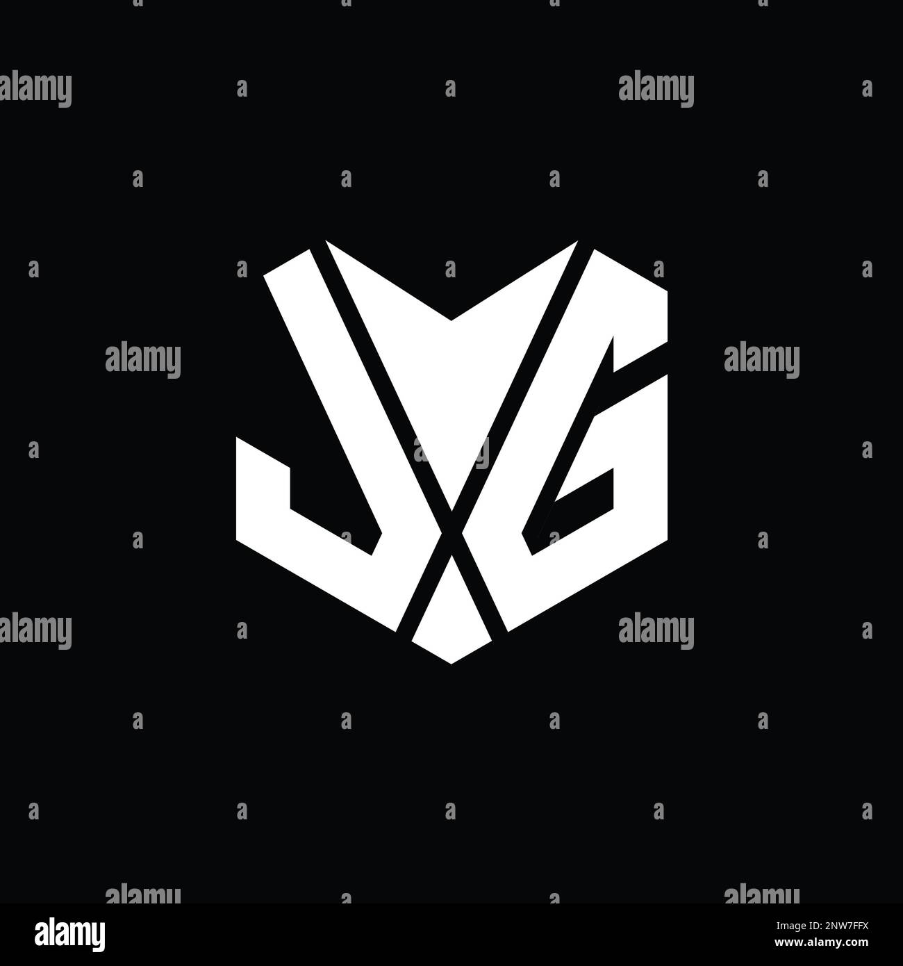 JG Logo monogram abstract hexagon shape vector images design template ...