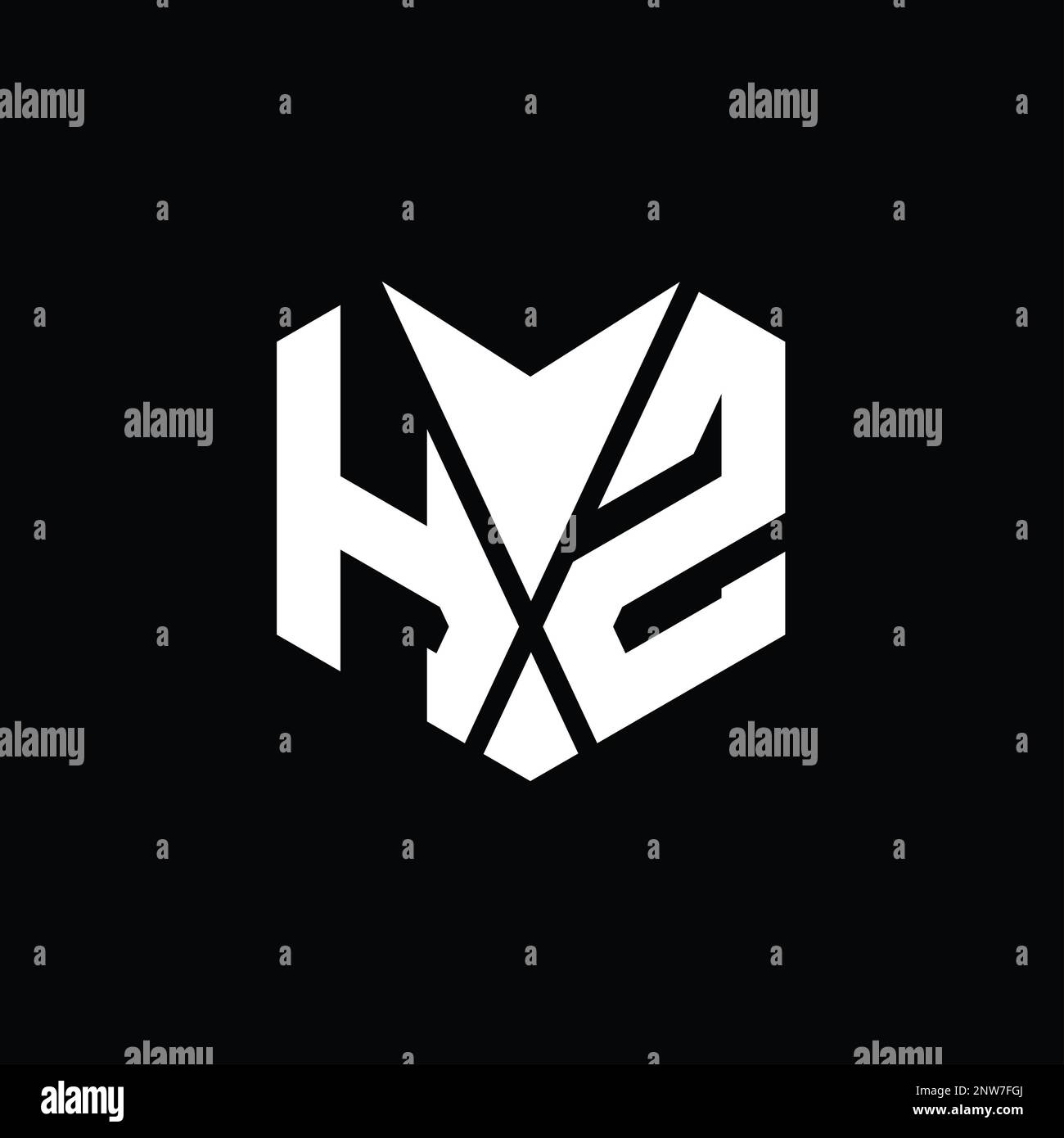 HZ Logo monogram abstract hexagon shape vector images design template ...