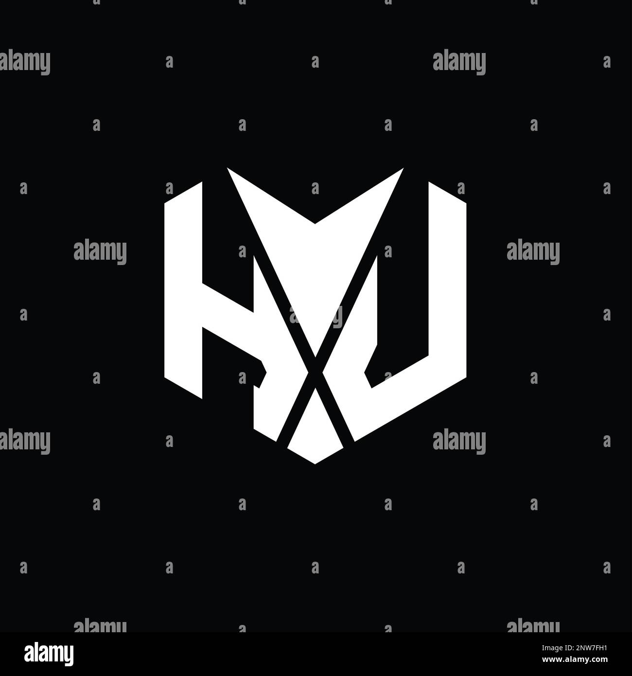 HU Logo monogram abstract hexagon shape vector images design template Stock Photo - Alamy