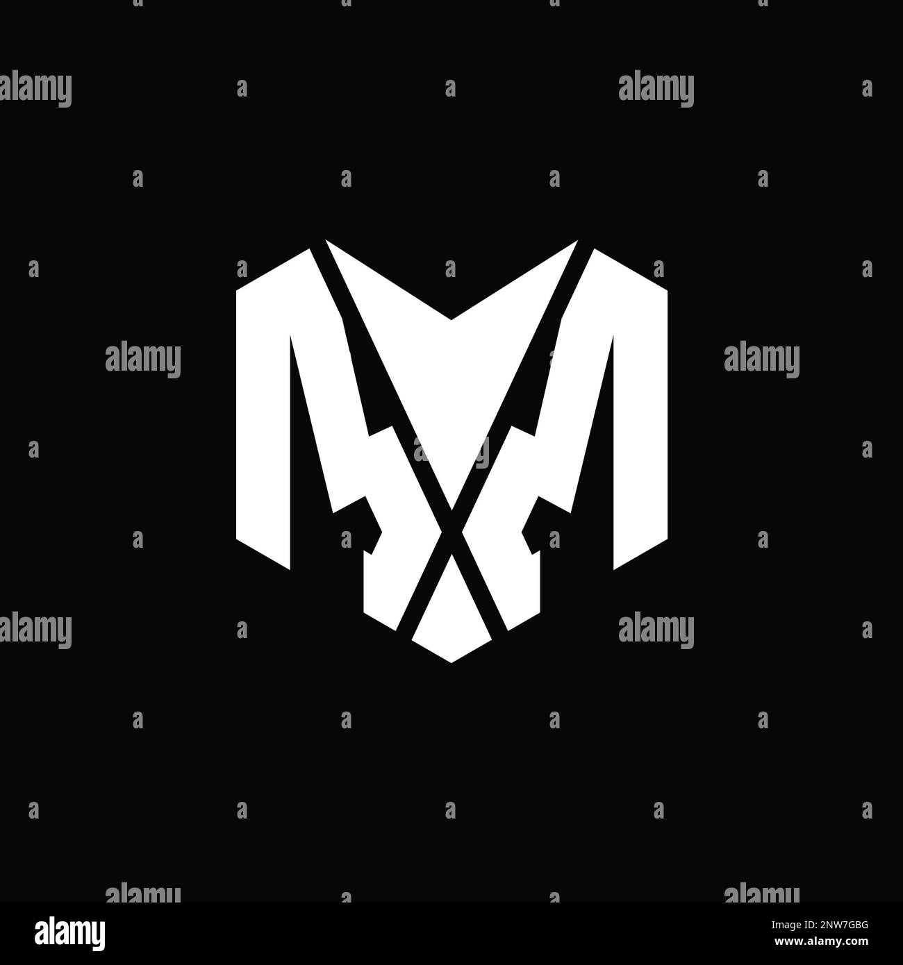 MM Logo monogram abstract hexagon shape vector images design template ...