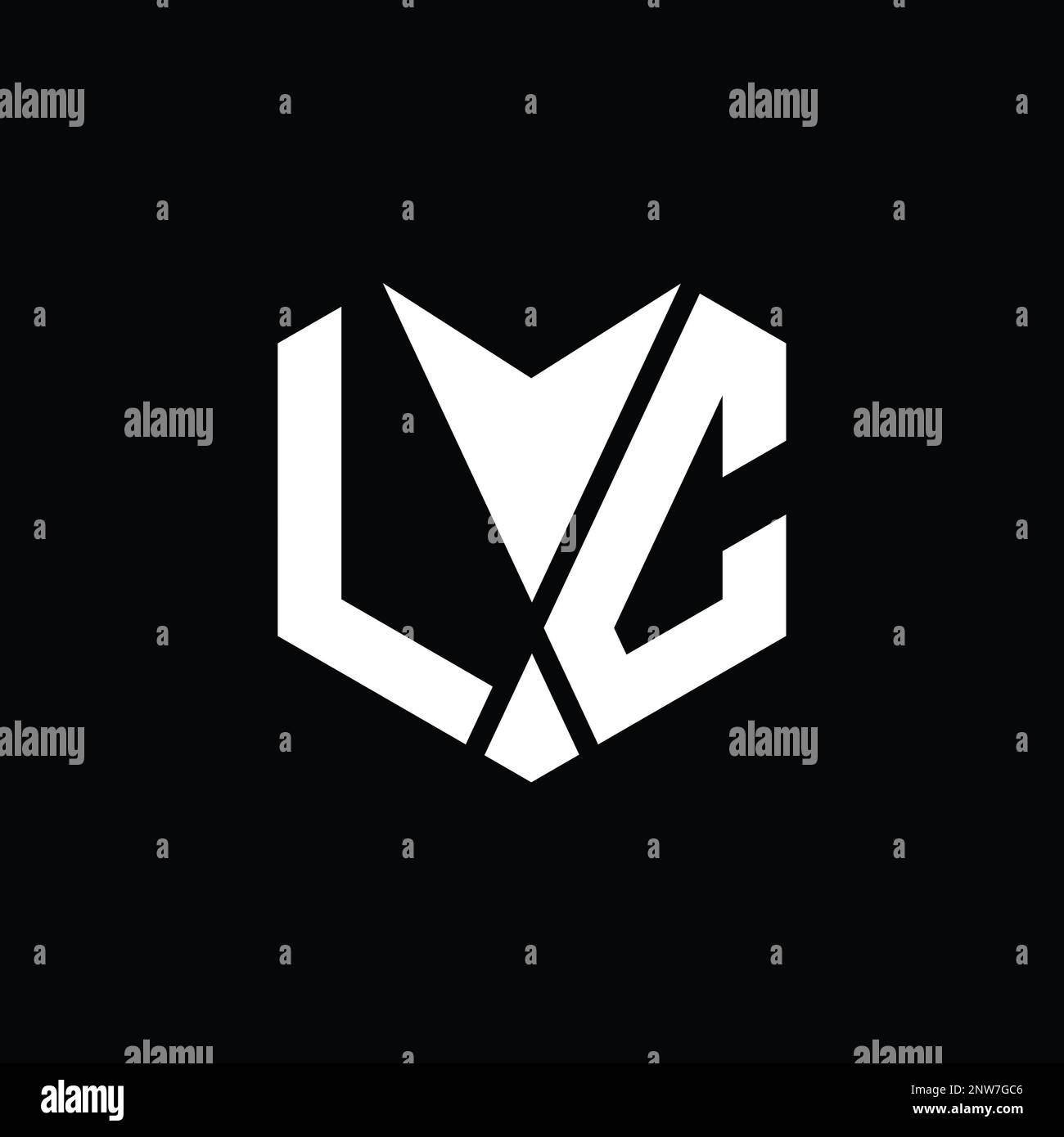 LC Logo monogram abstract hexagon shape vector images design template ...