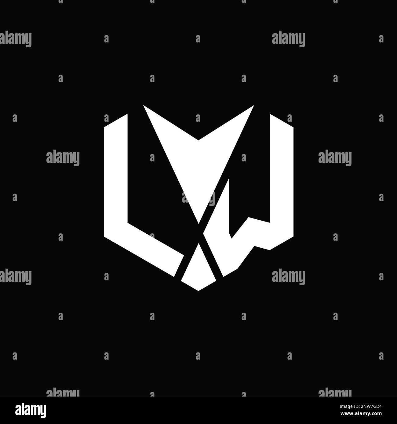 LW Logo monogram abstract hexagon shape vector images design template ...
