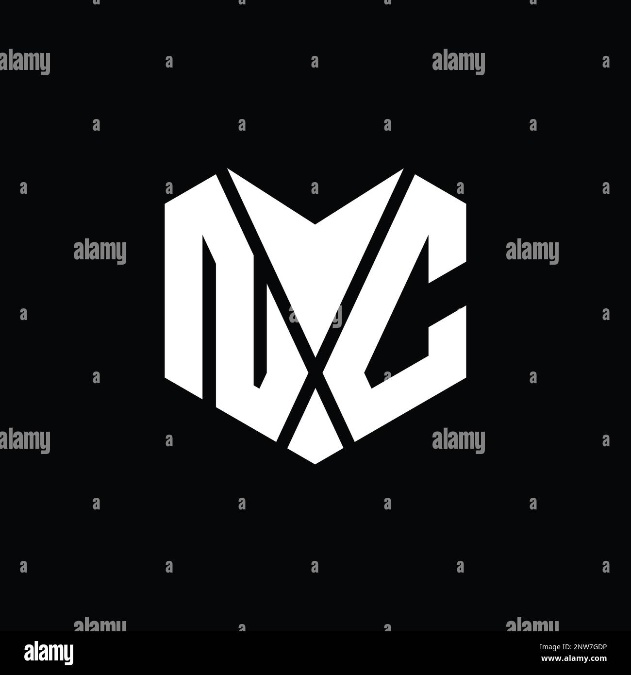 NC Logo monogram abstract hexagon shape vector images design template Stock Photo - Alamy