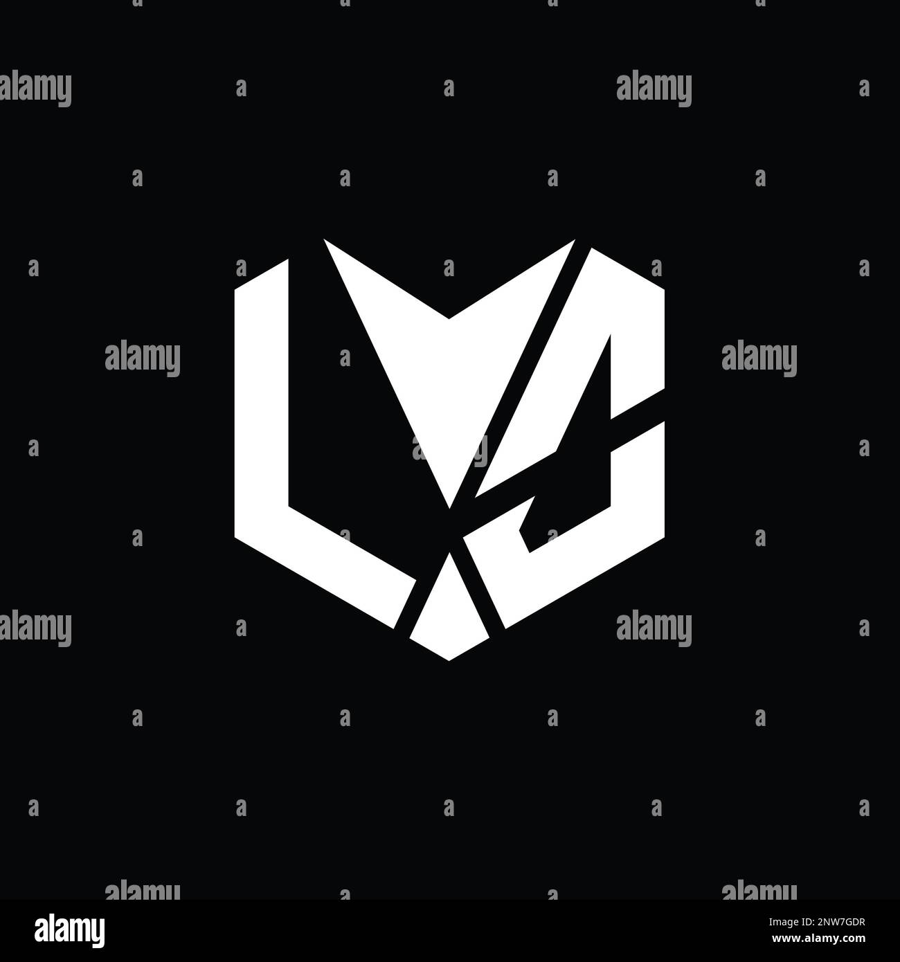 LO Logo monogram abstract hexagon shape vector images design template ...