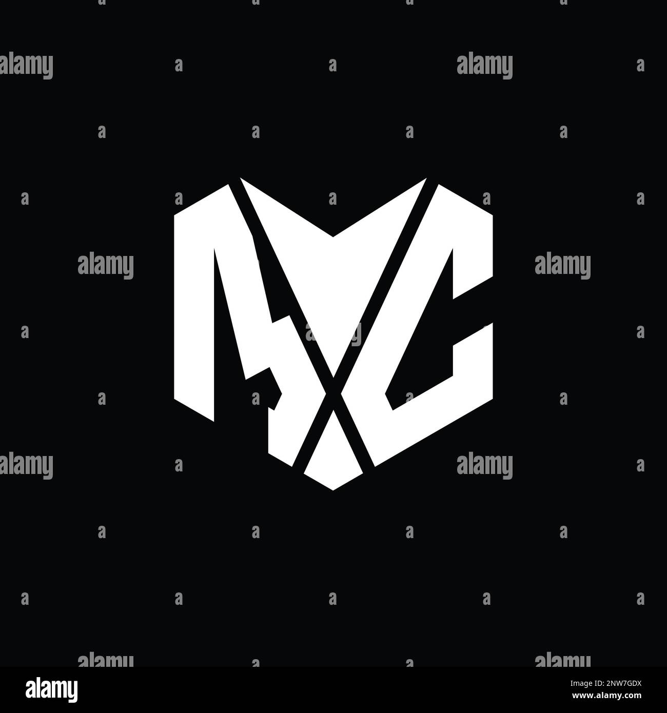 MC Logo monogram abstract hexagon shape vector images design template ...
