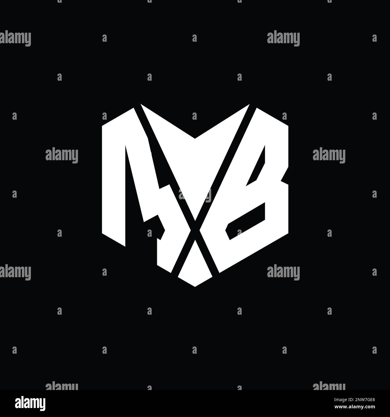 MB Logo monogram abstract hexagon shape vector images design template ...