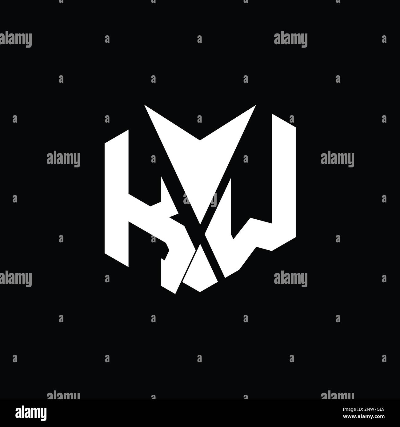 KW Logo monogram abstract hexagon shape vector images design template ...