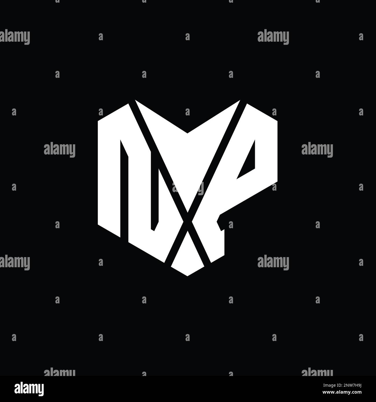NP Logo monogram abstract hexagon shape vector images design template ...