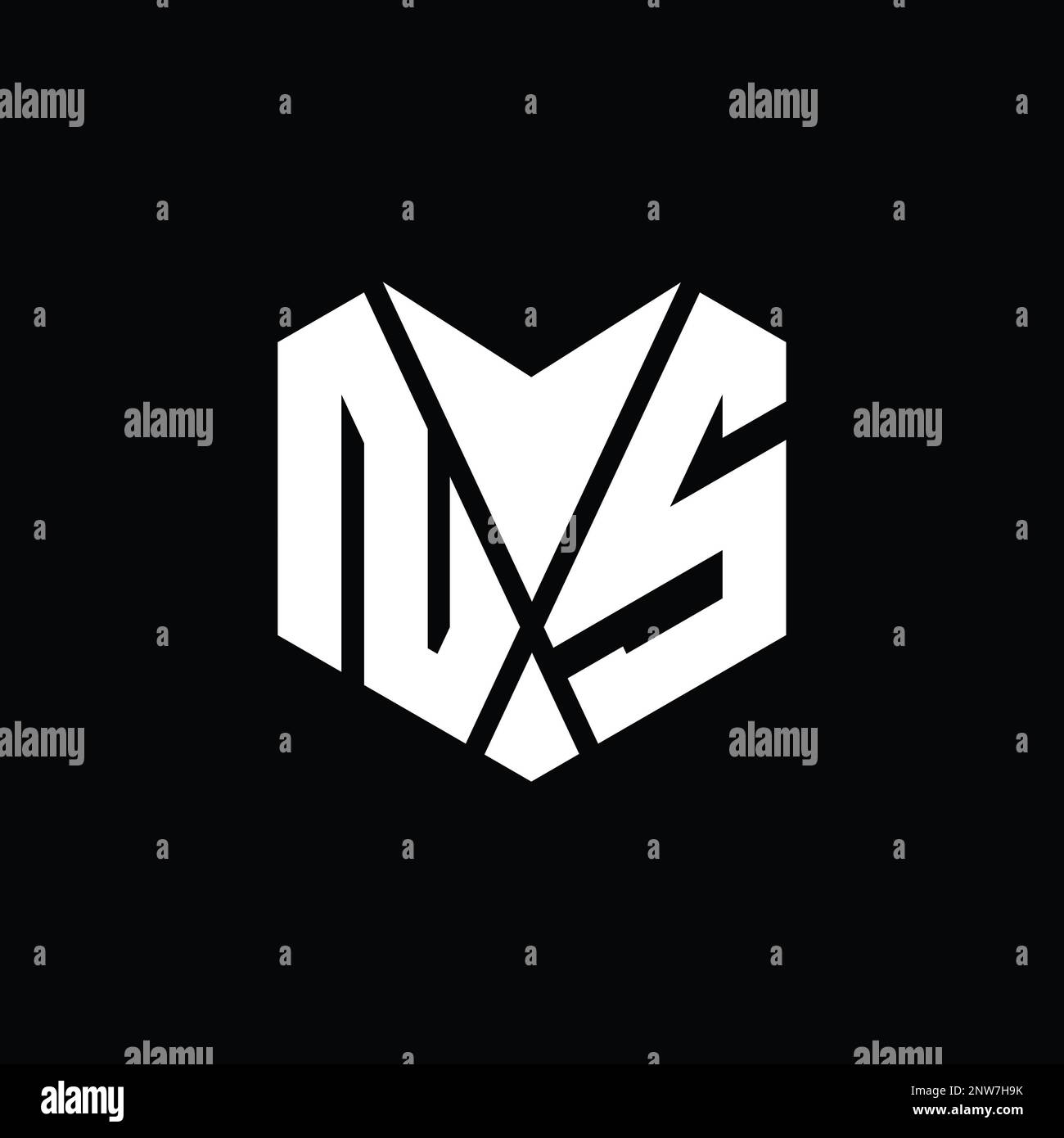 NS Logo monogram abstract hexagon shape vector images design template ...
