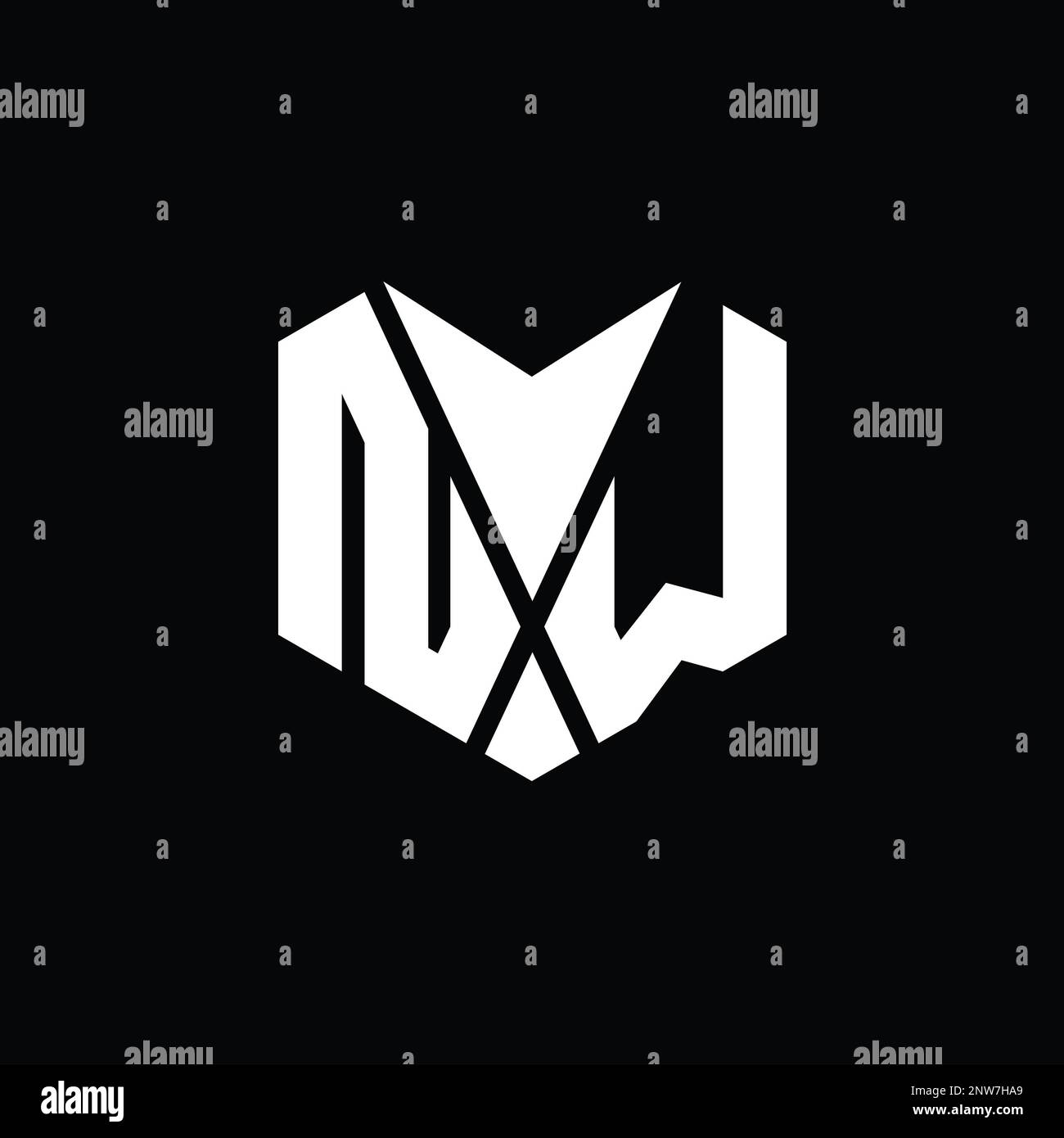 NW Logo monogram abstract hexagon shape vector images design template ...