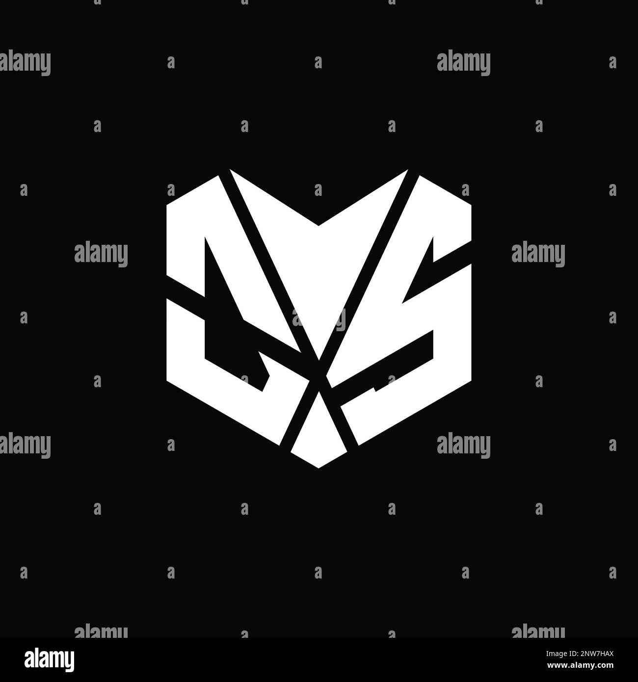OS Logo monogram abstract hexagon shape vector images design template ...