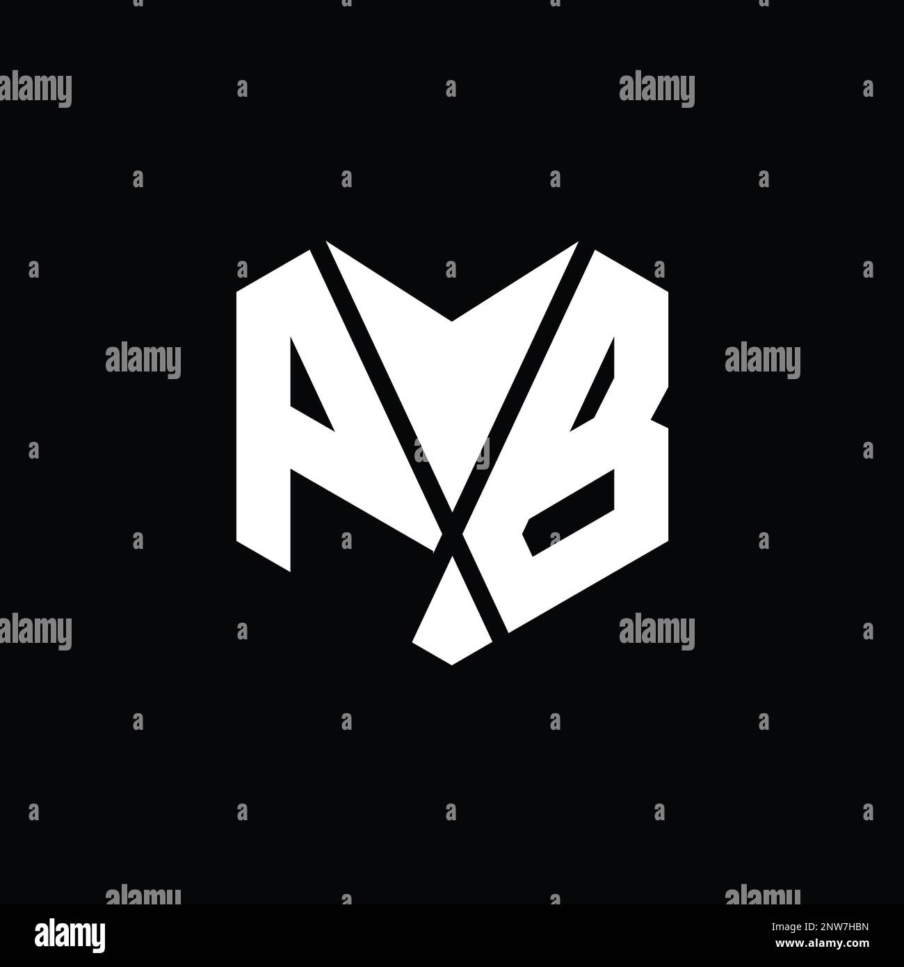 PB Logo monogram abstract hexagon shape vector images design template ...