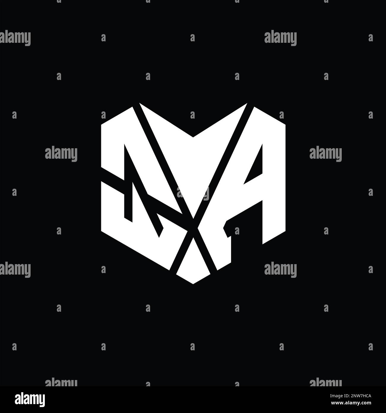 QA Logo monogram abstract hexagon shape vector images design template Stock Photo - Alamy