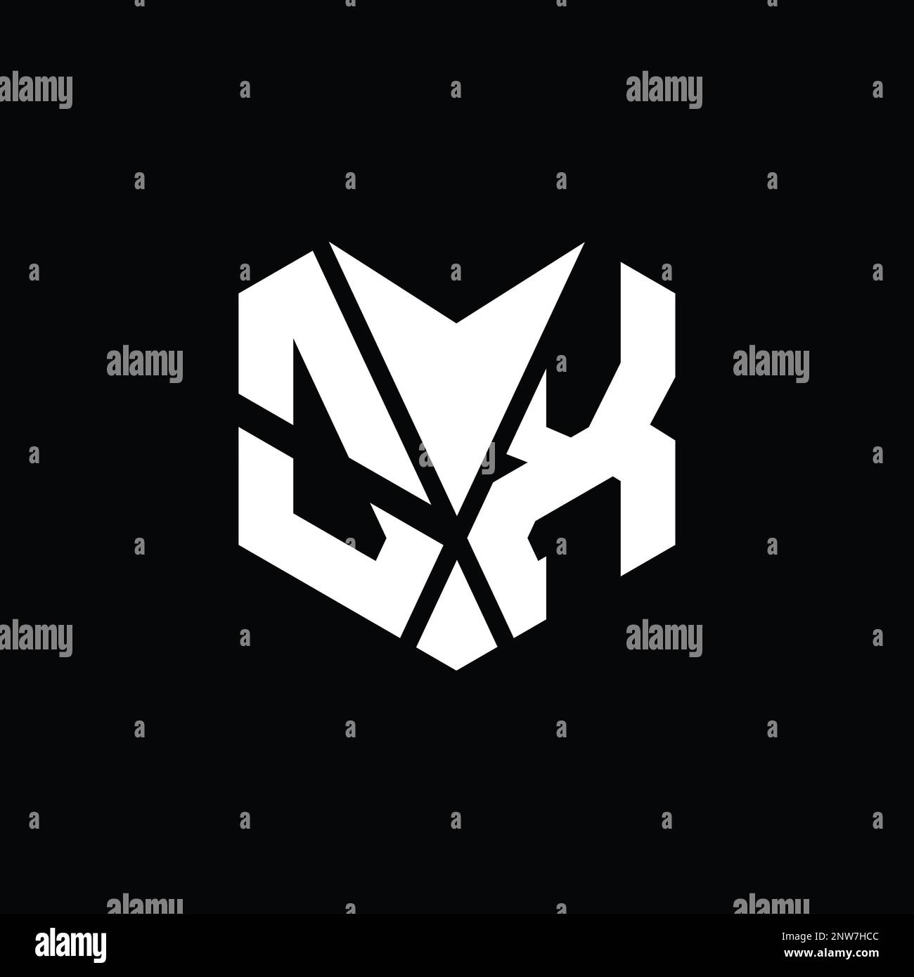 OX Logo monogram abstract hexagon shape vector images design template ...