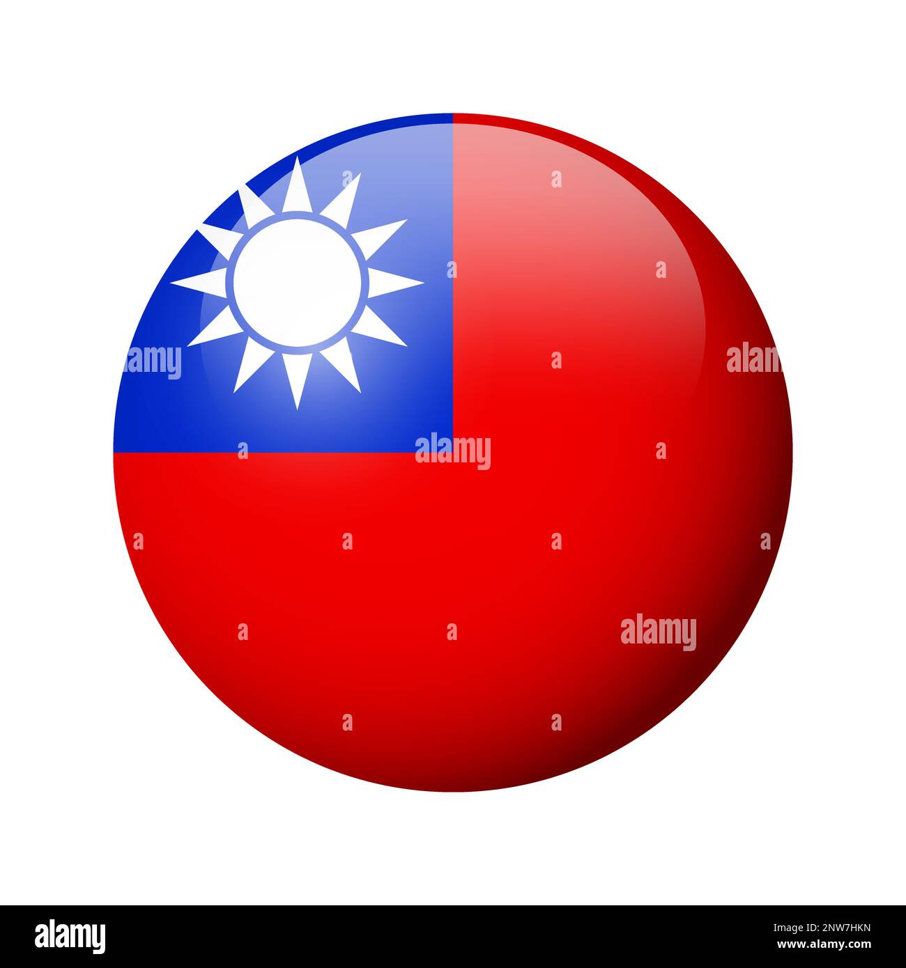 Taiwan flag - glossy circle badge. Vector icon Stock Vector Image & Art ...