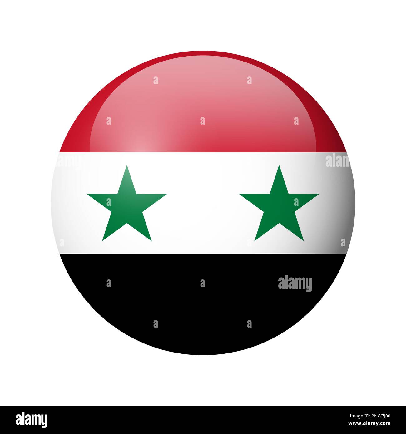 Syria flag - glossy circle badge. Vector icon Stock Vector Image & Art ...