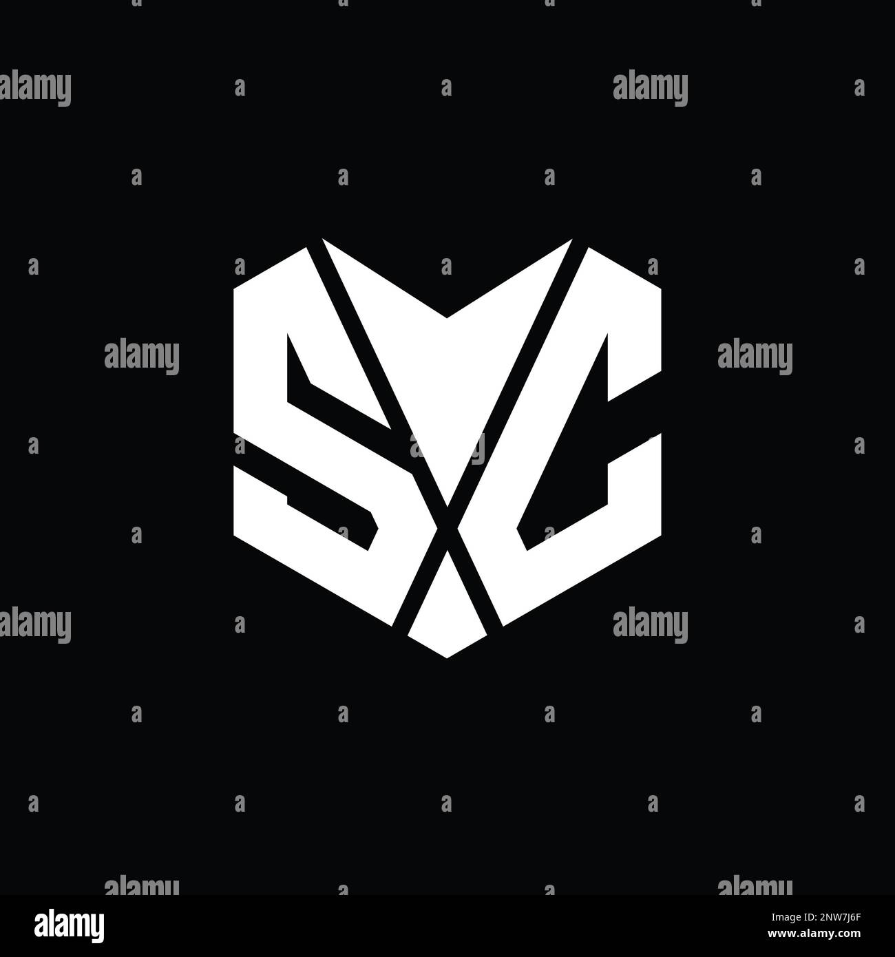 SC Logo monogram abstract hexagon shape vector images design template Stock Photo - Alamy