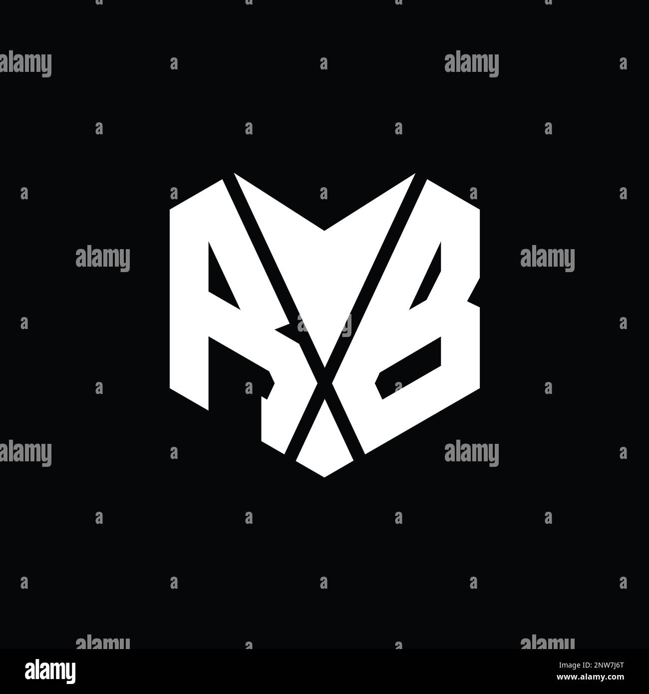 RB Logo monogram abstract hexagon shape vector images design template Stock Photo - Alamy