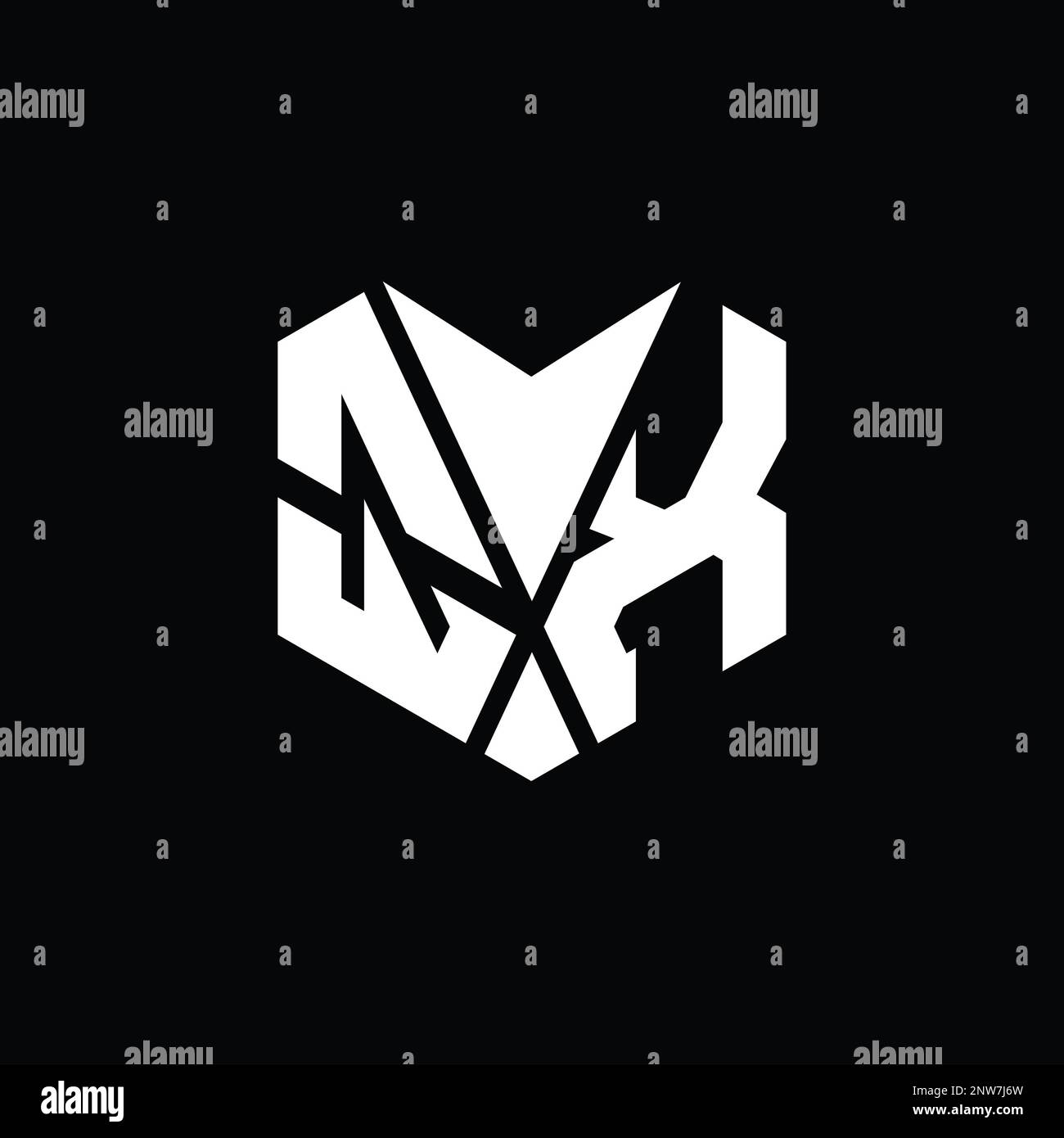 QX Logo monogram abstract hexagon shape vector images design template ...