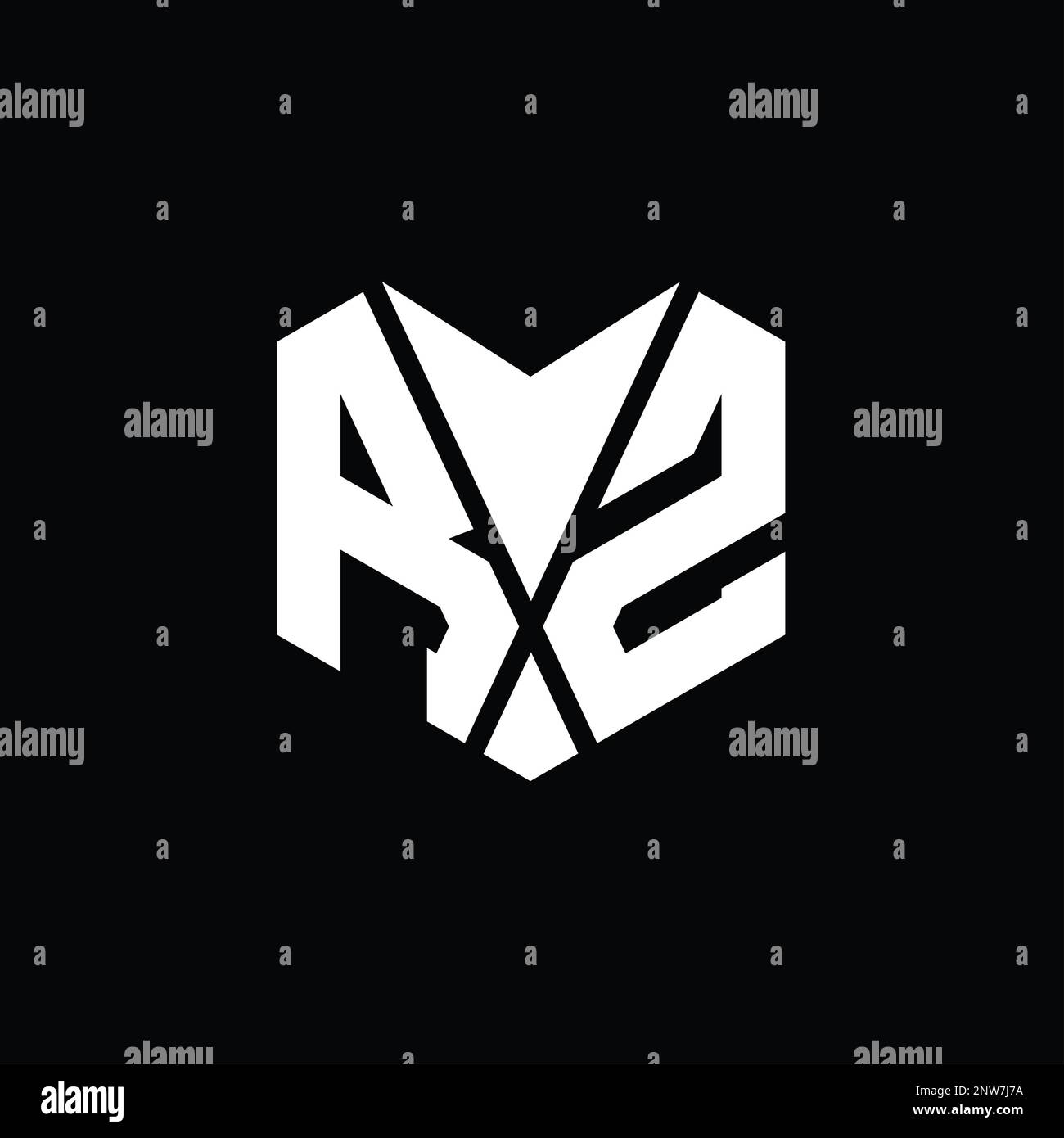RZ Logo monogram abstract hexagon shape vector images design template ...