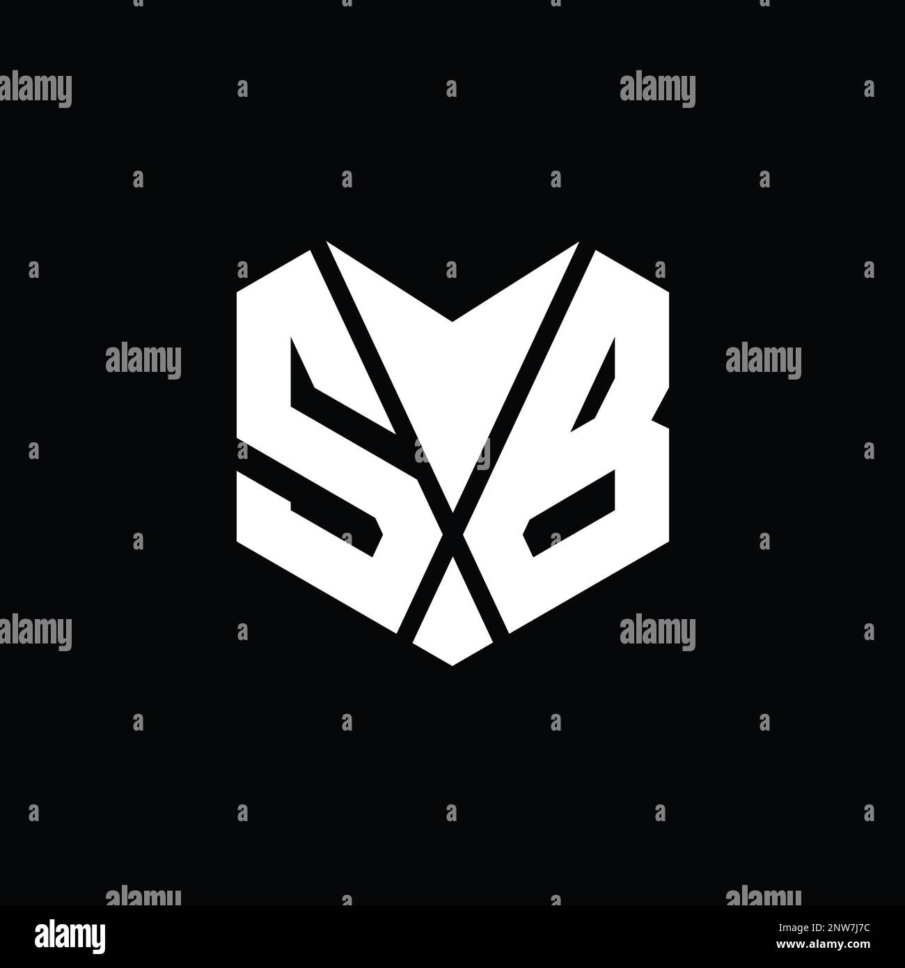 SB Logo monogram abstract hexagon shape vector images design template ...