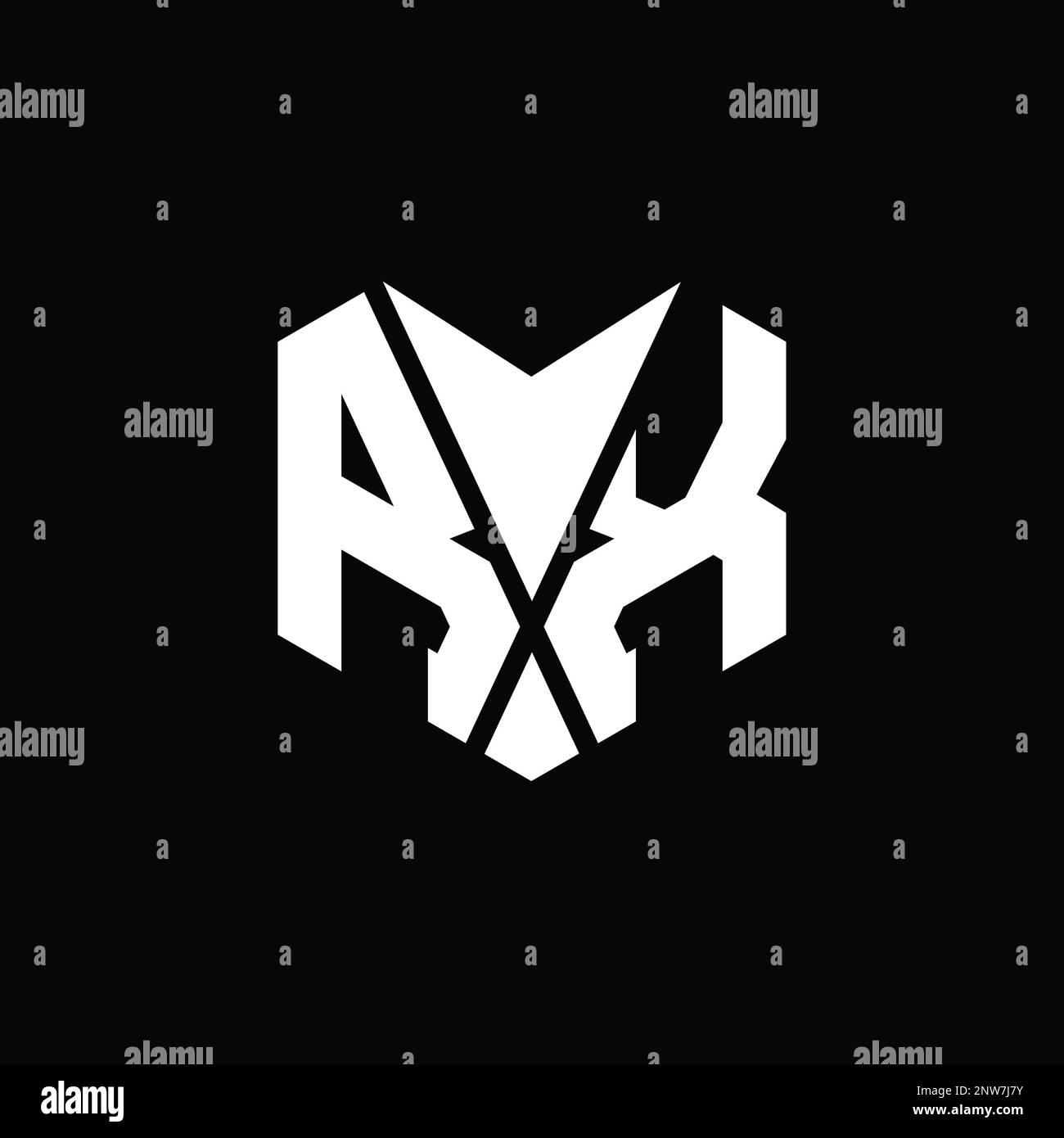 RX Logo monogram abstract hexagon shape vector images design template ...