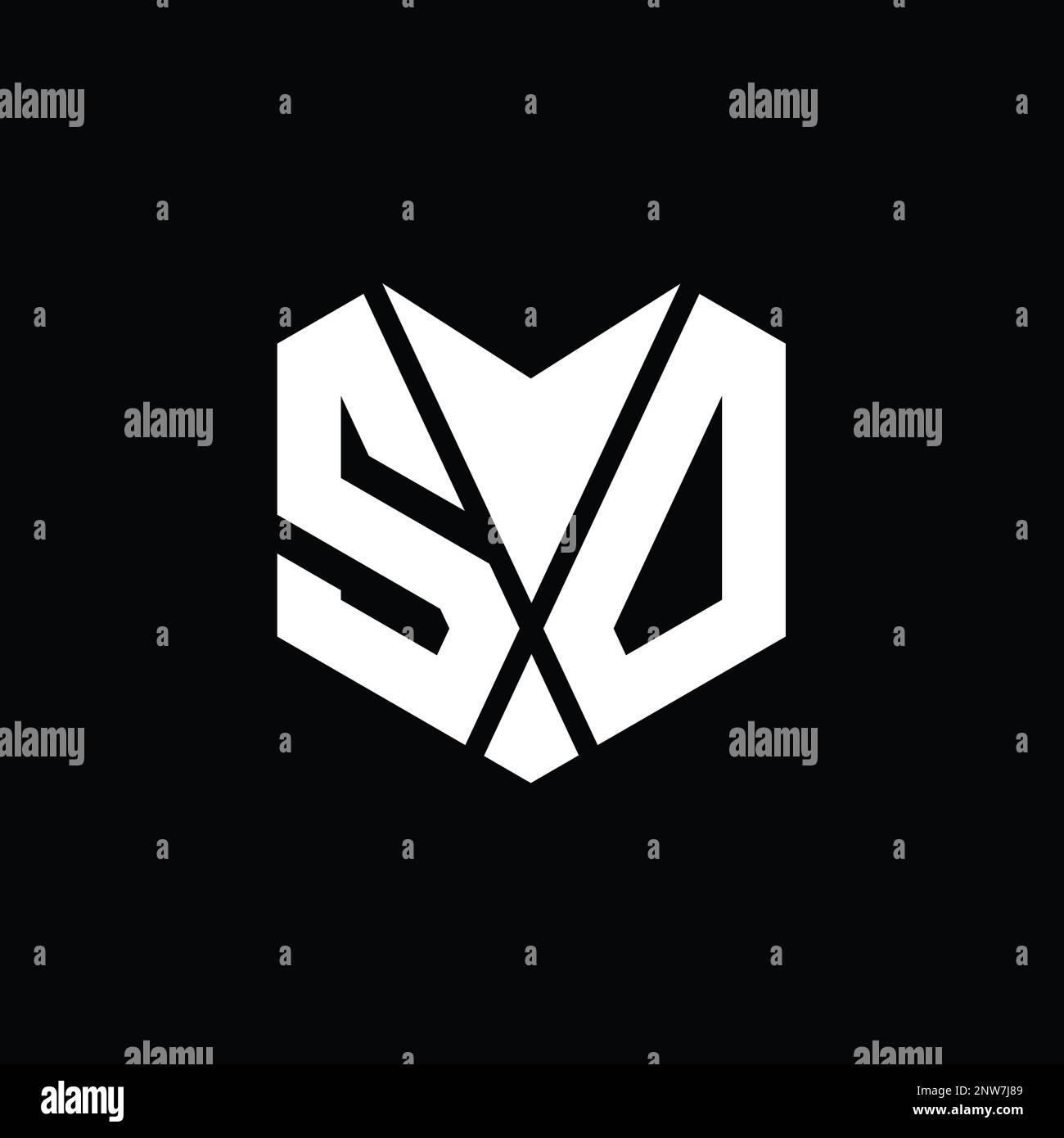 SD Logo monogram abstract hexagon shape vector images design template ...