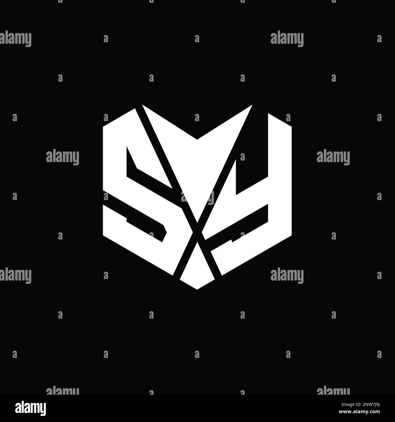 SY Logo monogram abstract hexagon shape vector images design template ...