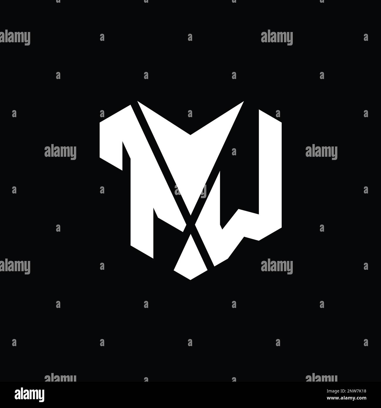 TW Logo monogram abstract hexagon shape vector images design template ...