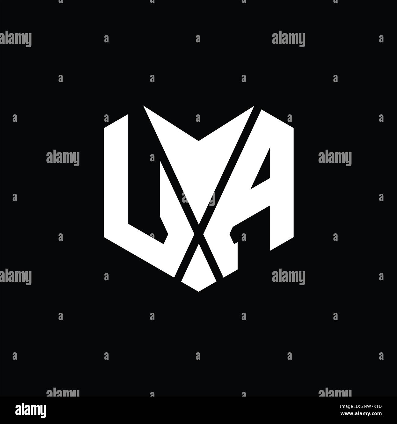 UA Logo monogram abstract hexagon shape vector images design template ...